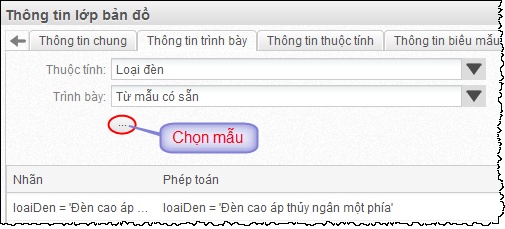 Tạo bản đồ > Cấu hình trình bày lớp bản đồ