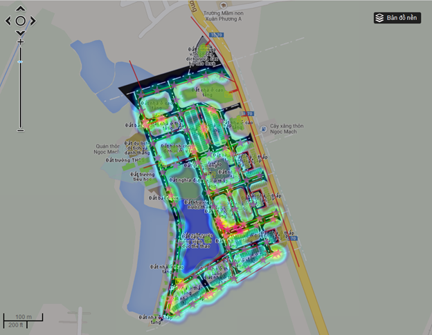 Phân tích không gian trên bản đồ > Tạo lớp bản đồ nhiệt (HeatMap)